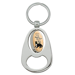 GRAPHICS & MORE I Just Want to Drink Pumpkin Spice Lattes and Pet My Cat Keychain Chrome Metal Spinning Oval Bottle Opener