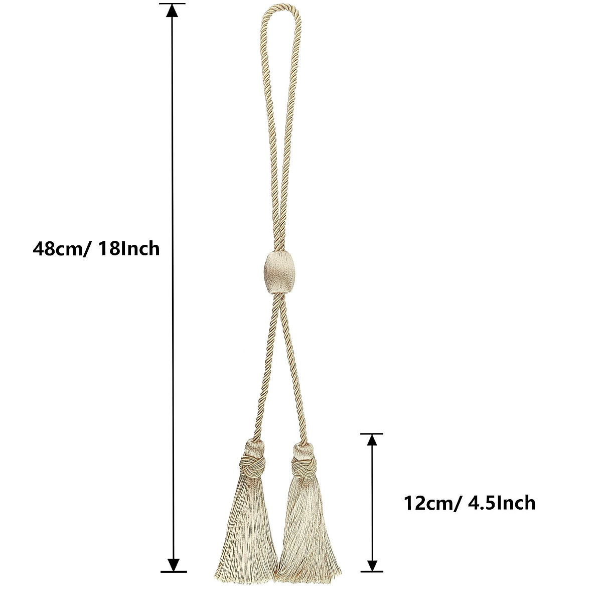 HedongHexi Curtain Tiebacks with Tassel,Modern Rope Window Curtain Ties Backs for Draperies, Outdoor Elegant Decorative Curtain Holdbacks