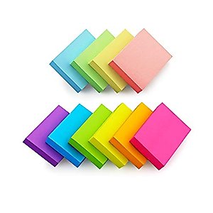 Sticky Notes 1.5x2 Self-Stick Notes 10 Bright Multi Colors Sticky Notes 20 Pads 100 Sheet/Pad