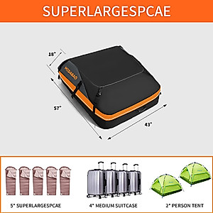 MIDABAO 21 Cubic Waterproof Duty Car Roof Top Carrier-Car Cargo Roof Bag Car Roof Top Carrier ，Includes Anti-Slip Mat