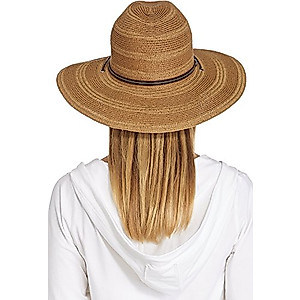 Coolibar UPF 50+ Women's Tempe Sun Hat - Sun Protective (One Size- Brown/Natural)