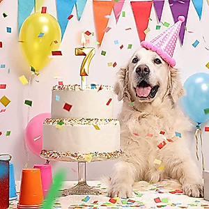 Birthday Number Candles, NO. 3/7/37/73 Anniversary Cake Decorations, Gold Number Birthday Cake Candles, Cake Decoration for Birthday Party Wedding Anniversary Graduation Celebration Supplies