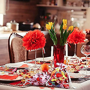 Uderwarb Valentine Day Candy Bags 50Pcs Heart Organza Valentine's Day Gift Bag for Wedding Festival Party, 8x10 cm