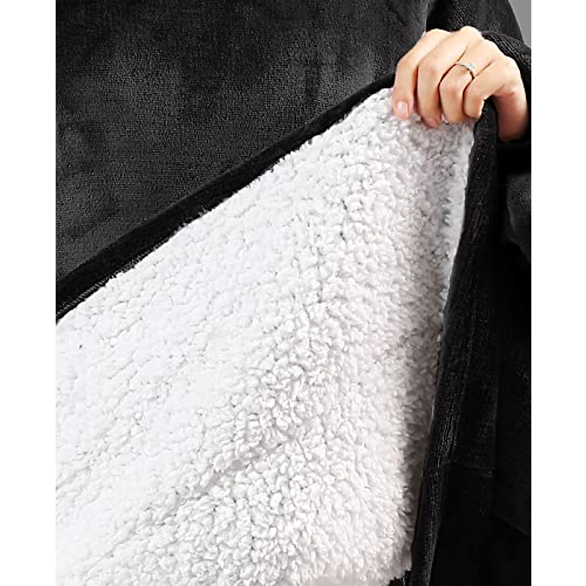 Renjie Wearable Blanket Hoodie for Women Adult, Super Warm and Comfy Oversized Blanket Hoodie Sweatshirt with Giant Pocket