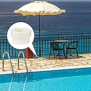 Taiyin 4 Pcs Pool Umbrella Stabilizer Adapter Threaded Adapter Sleeves Pool Umbrella Sleeve Umbrella Pole Stabilizer for Outdoor Patio Deck 1 3/4" Umbrellas Insert(White)