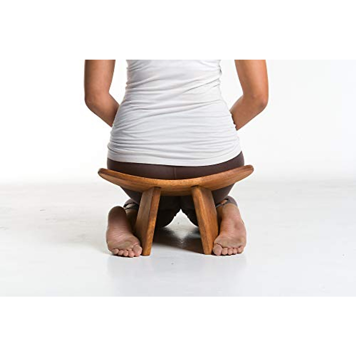 BLUECONY Meditation Bench IKUKO Basic, Preassembled Version, Wooden Kneeling Ergonomic Seiza - Solid Wood Dark Walnut, High Height (8" or 20 cm)