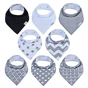 Comfy Cubs Muslin Baby Bibs, Drool Bibs, Adjustable with Easy Snaps, Teething & Drooling, Absorbent Bibs for Boys & Girls
