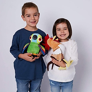 La Granja De Zenon - 20CM Interactive Parrot Pepe - Musical Plush - Repeat, Walk and Play Songs - El Reino Infantil