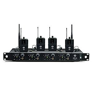 Nady PEM-04 UHF 16-Channel Wireless Professional in-Ear Monitor System with EB-6 Earbud Headphones