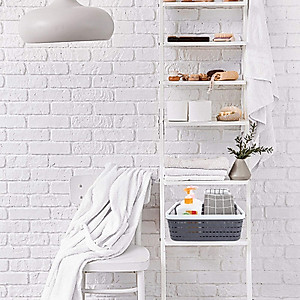 CertBuy 3 Pack Plastic Storage Baskets 11.3 x 8.7 x 4.3 Inch, Small Weave Storage Bins with Handle for Cabinet, Shelf, Kitchen, Bedroom, Bathroom and office – Dark Grey