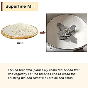 FLKQC High Speed 150g Electric Grain Mill Machine Spice Herb Grinder 850W 70-300 Mesh 28000RPM Stainless Steel Commercial Grade for Kitchen Herb Spice Pepper Coffee (150g)