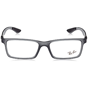 Ray-Ban RX8901 Rectangular Prescription Eyeglass Frames, Demi Gloss Grey/Demo Lens, 55 mm