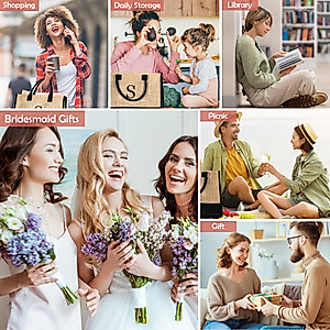 TOPEAST Mother's Day Gifts - Initial Tote Bags with Zipper Pocket, Teacher Appreciation Gifts Birthday Gifts for Mom Grandma, Monogrammed Customized Gifts Bridesmaids Bride Gift Bag Letter M