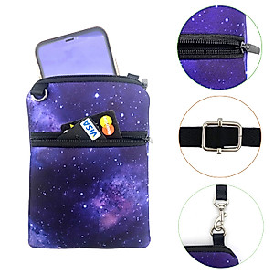 Wakaka Neoprene Small Crossbody Bag Smartphone Wallet, As A Small Fashion Gifts/Present for Women or The One You Love. (Sky Purple)
