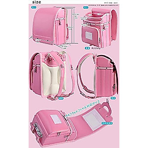 Ransel Randoseru Japanese schoolbag Backpacks Lightweight & Sturdy Japan Backpacks With One-touch Switch (RED)