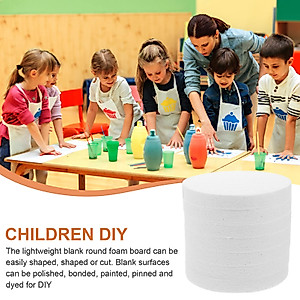 EXCEART 16pcs White Foam disc Round Foam Circles Round Cake Pans Craft Foam Circles Cake Making Training Supplies Craft DIY Foams DIY Foam Circle Foams Cake Tray Christmas Fudge Child