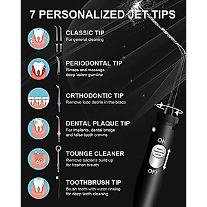 MySmile 1000ML Countertop Water Dental Flosser Teeth Cleaner 10 Settings Electric Power Oral Irrigator with UV Sanitizer Light Storage Bag and 7 Jet Tips