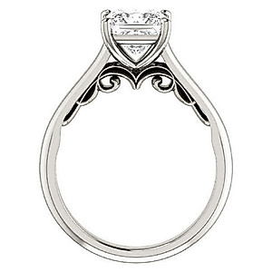 10K Solid White Gold Handmade Engagement Rings 3.0 CT Princess Cut Moissanite Diamond Solitaire Wedding/Bridal Ring Set for Women/Her Propose Rings (4)