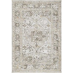 Momeni Cambridge Viscose and PES Traditional Indoor Area Rug, Taupe, 2'2" X 3'11"