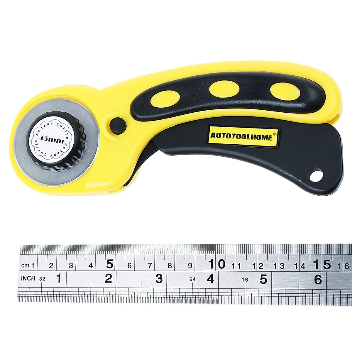 AUTOTOOLHOME 45mm Rotary Cutter Set with 10 Pack Titanium Rotary Blades Fabric Cutter SKS-7 Quilting Sewing Patchwork Tool