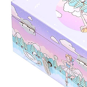 Pinsofy Musical Jewelry Box, Portable Music Storage Box for Organizing Small Daily Items for Kids Girl for Children for Birthday Gift(F Music Box)