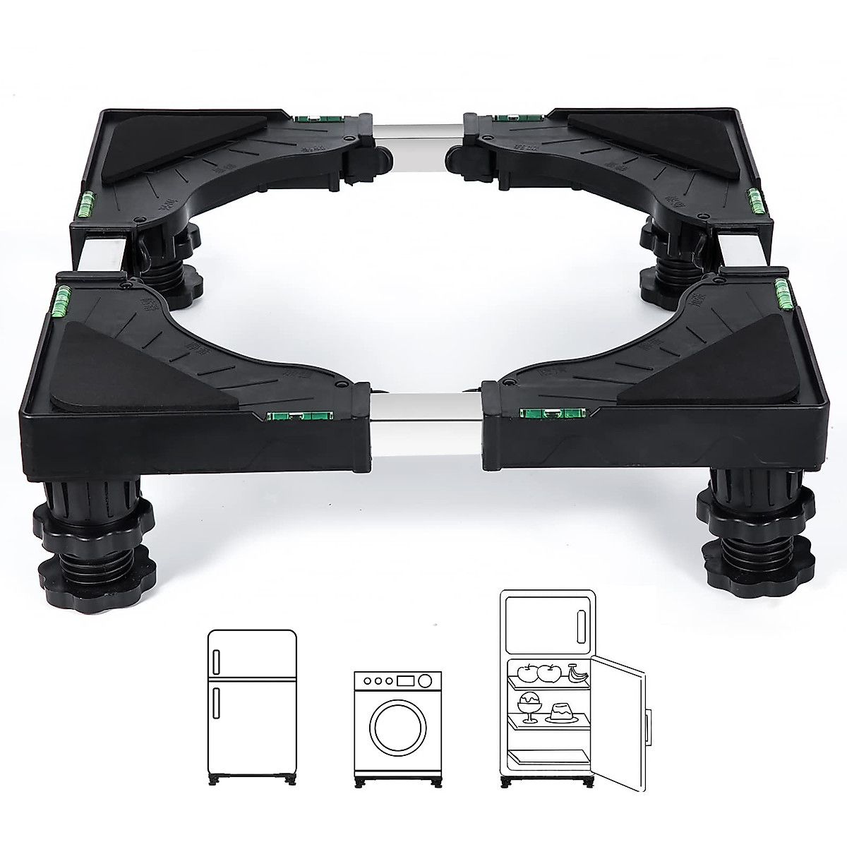 Furniture Dolly with 8 Feet 4 Dual Wheels and Mini Fridge Stand with 4 Feet Bundle