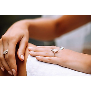 Prachi Jewel 3.5 CT Pear Cut Moissanite Engagement Ring Solitaire Wedding Bridal Ring Anniversary Promise Gifts Ring for Women Halo Silver Moissanite Diamond Ring