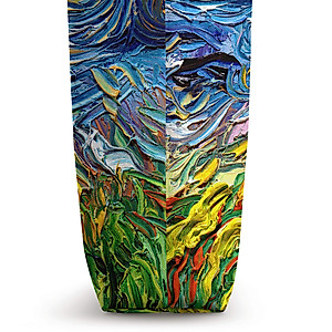 Brown Tabby Cat Starry Night Impressionist Animal Art by Aja Tote Bag