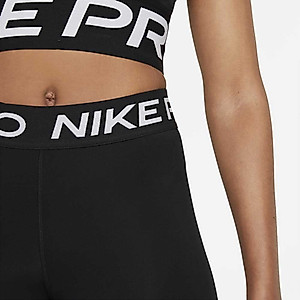 Nike Women's Pro 365 8" Compression Shorts (as1, Alpha, s, Regular, Regular, Black/White)