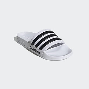 adidas Unisex Shower Slide Sandal, White/Core Black/White, 11 US Men