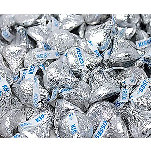 CrazyOutlet HERSHEY'S KISSES Silver Milk Chocolate Candy, Bulk Pack 2 Pounds