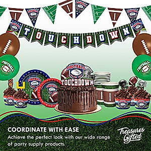 Treasures Gifted Football Birthday Banner Set of 3-1 Football Banner & 2 Pennants - Football Birthday Party Decorations - Football Decorations for Party, Football Hanging Decorations, Football Decor