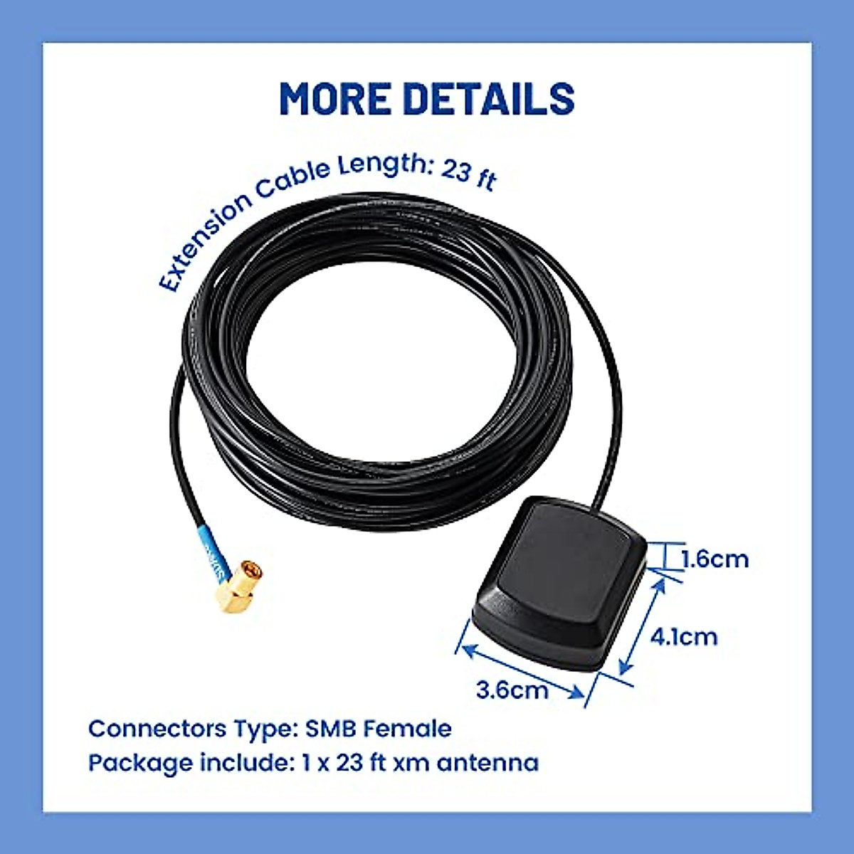 Anina 23FT Sirius XM Radio Antenna with Magnetic Compatible with All Sirius and XM Satellite Radio Receiver