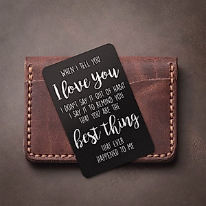 Idea for Boyfriend Engraved Wallet Insert, Wallet Insert For Him, Mini Love Note, Wallet Insert for Husband, (Card-3)