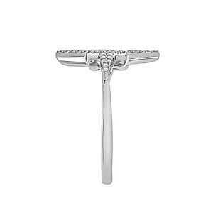 Timeless Love 1/4 CT Diamond Starburst Ring Set in Polished Sterling Silver, Star Shaped 0.92"x0.70" Ring, Dainty Jewelry for Women, Women’s Fashion Rings, Diamond Luxury Rings for Women, Size 8