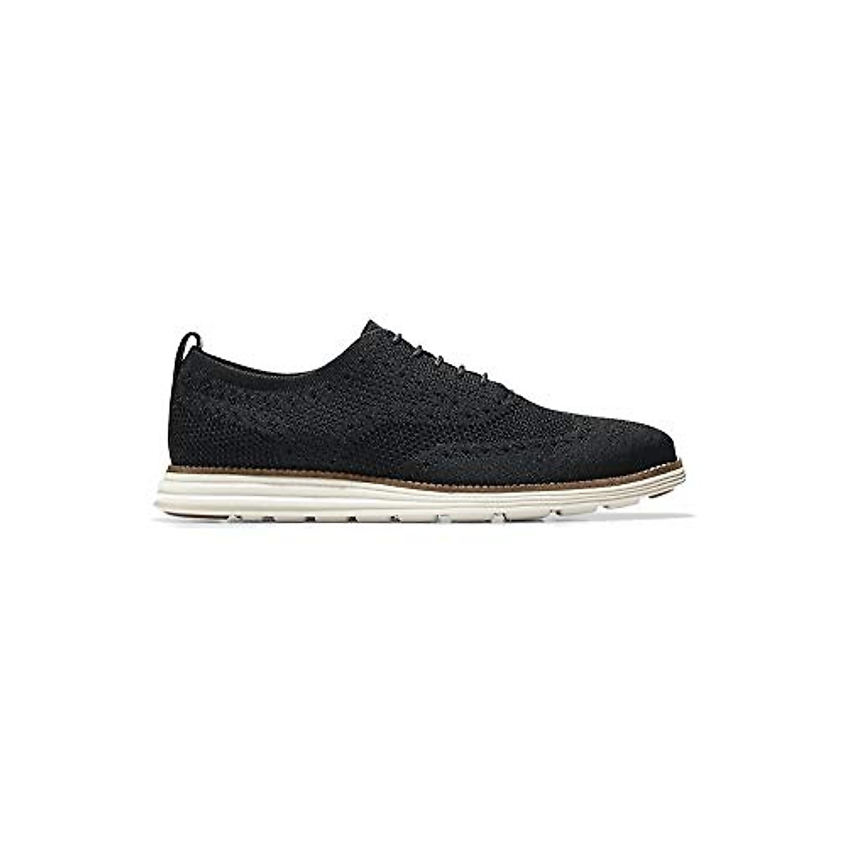 Cole Haan Men&#039;s Original Grand Knit Wing TIP II Sneaker, BLACK/IVORY, 9 M US