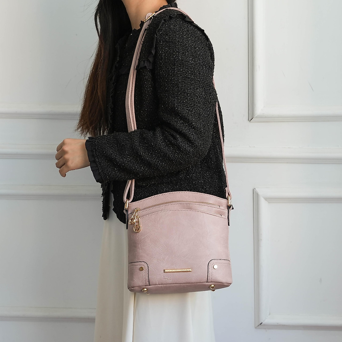 MKF Collection Crossbody Bag for Women, Designer Crossover Lady Shoulderbag Messenger