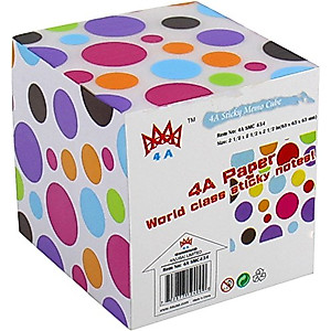 4A Sticky Memo Cube,2 1/2 Inches,Bubble Patterned Printed On The Four Sides,Self-Stick Notes Cube,About 500 Sheets/Cube,1 Cube/Pack,4A SMC 434