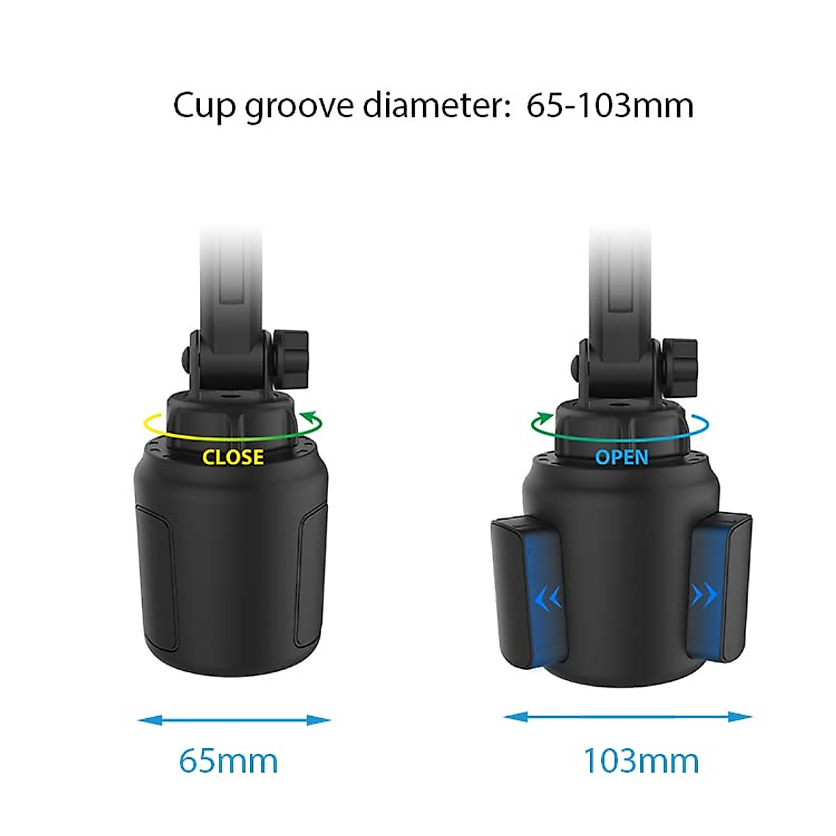 Warblers® Cup Holder Phone Mount – Adjustable Phone Cup Holder for Car with Silicone Protection 360-degree Telescopic Arm – Cup Phone Holder Compatible with iPhone, Samsung, Huawei, LG