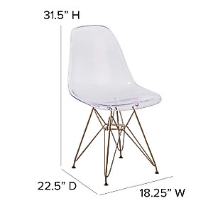 BizChair Ghost Chair with Gold Metal Base