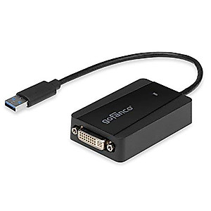 gofanco USB 3.0 to DVI Video Graphics Adapter for Multiple Monitors - Up to 2048x1152 for Windows and macOS, DisplayLink Chip, Includes DVI-to-VGA Adapter for VGA Monitor, USB DVI (USB3DVI)