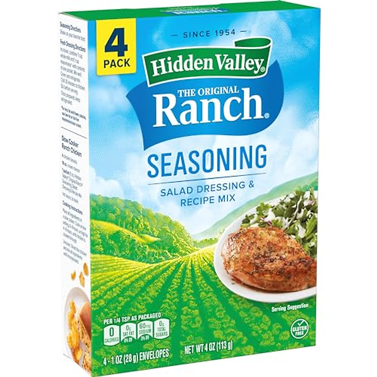 Hidden Valley Original Ranch Salad Dressing & Seasoning Mix, Gluten Free, Keto-Friendly - 4 Packets (Package May Vary)