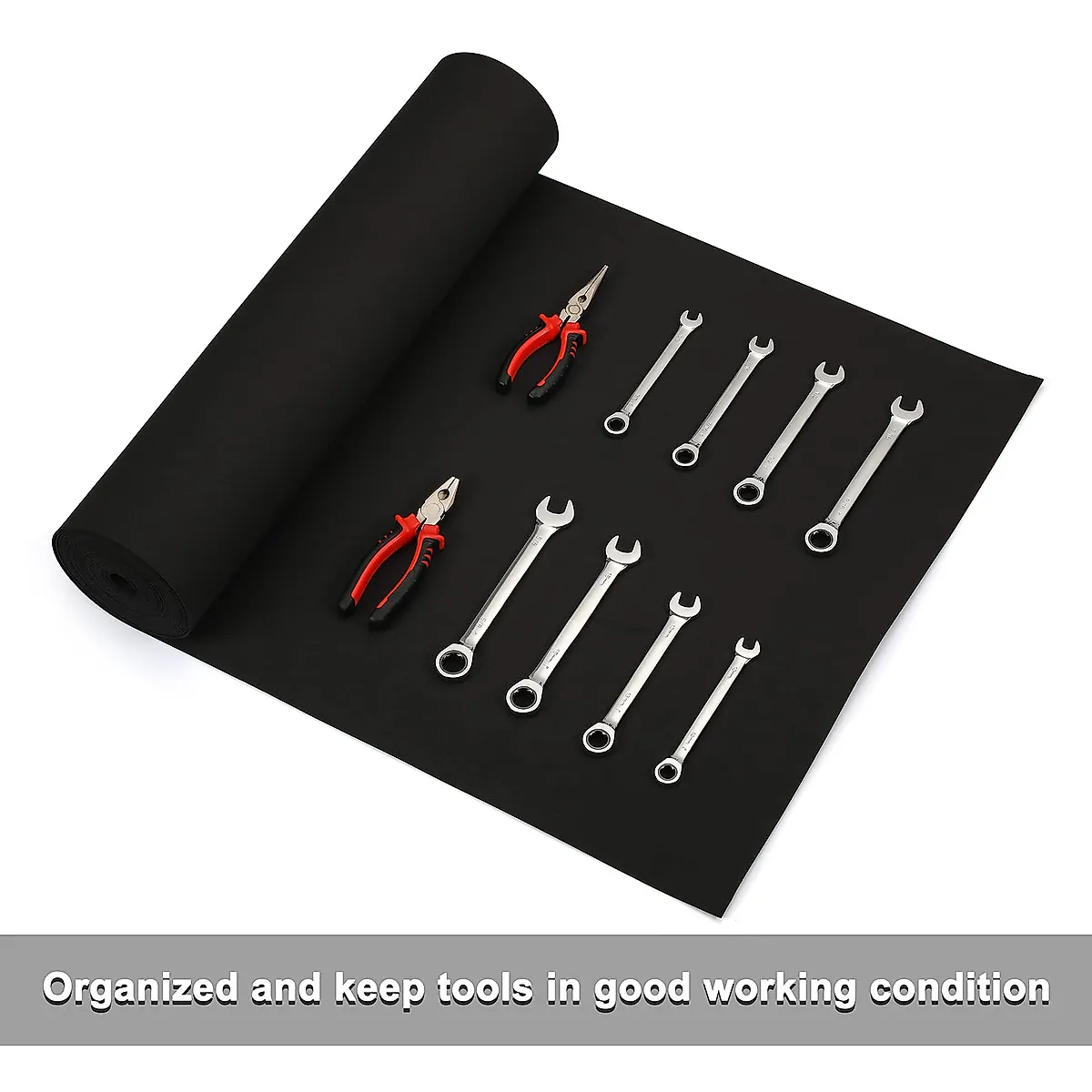 CASOMAN Professional Tool Box Liner and Drawer Liner - 24 inch (Wide) x 24 feet (Long), Non-Slip,Easy Cut, Black