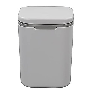 HOMMP Recycled Tiny Desktop Trash Can, Car Waste Can, 0.5 Gallon (Gray)