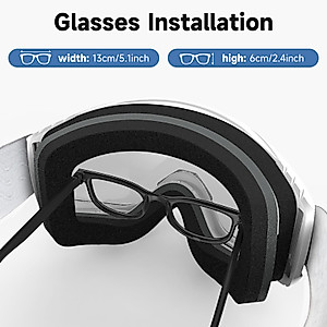 findway OTG Ski Goggles - Over Glasses Snow Snowboard Goggles for Men Women Adult & Youth - Anti-Fog 100% UV Protection
