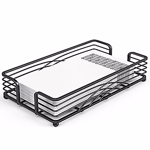 LEVIMETREE Guest Towel Napkin Holder – Cast Iron Black Napkin Holder for Table – Versatile and Modern Bathroom Napkins Guest Disposable – Premium Paper Hand Towels Kitchen Caddy