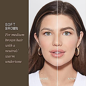 Trio Beauty Original Brow Stencil Kit with 12 Stencils | 15-pc Eyebrow Stamp Stencil Kit with Fully Waterproof Eyebrow Pomade and Dual Ended Sponge Brush | Soft Brown