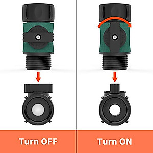 Asgens Garden Hose Shut Off Valve, Garden Hose Turn Off Valve Garden Hose Connector Set with Rubber Washers 12 Pc+ Valve 6 Pc, Standard 3/4" Thread
