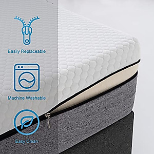 BAENIGHT Gel Memory Foam Mattress ，8 Inch High Rebound Effect Mattress for Relieving Body Pressure，Medium Firm Affordable Bed Mattresses with Replaceable Cover with Zipper (Queen (U.S. Standard))