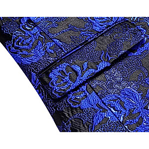 COOFANDY Men's Floral Tuxedo Jacket Rose Embroidered Suit Jacket Wedding Prom Dinner Party Blazer